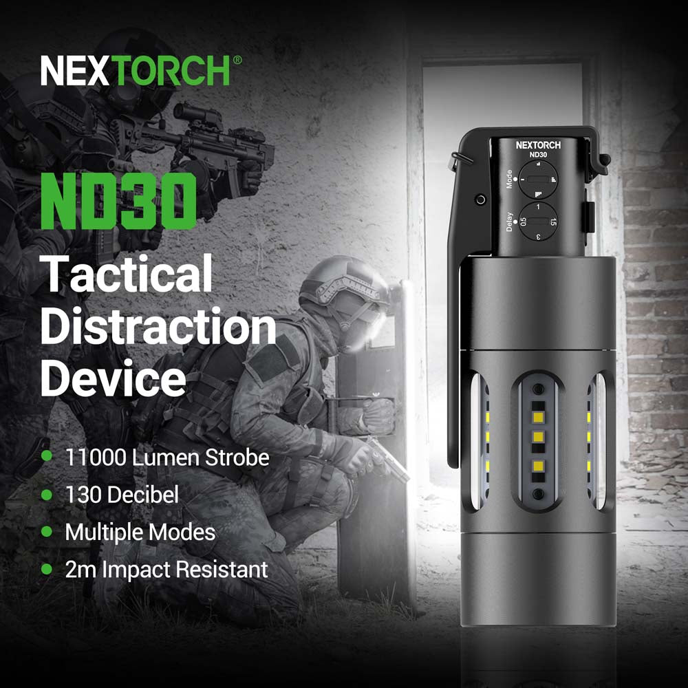 NEXTORCH ND30 Device – 11,000 Lumen, 130dB Tactical Strobe