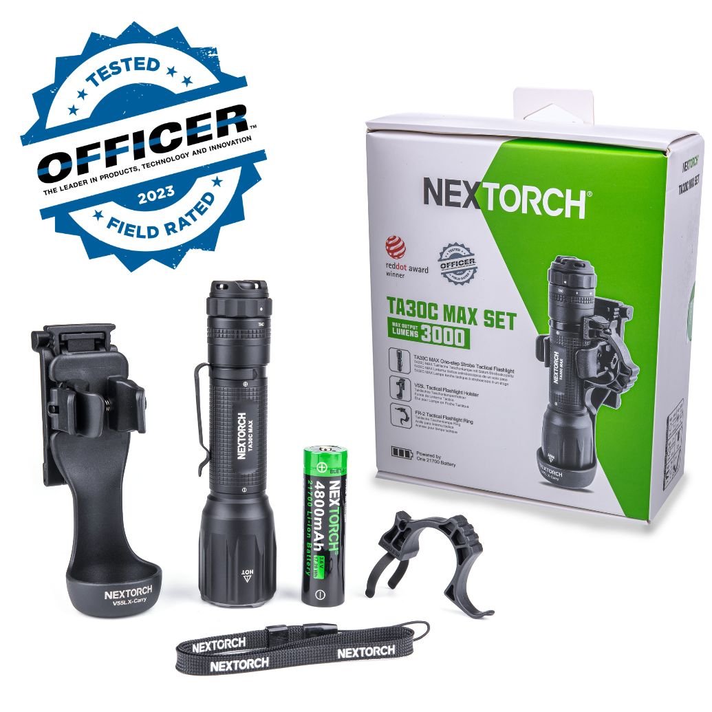 NEXTORCH TA30C MAX Kit – 3000 Lumen Flashlight/Ring/Holster